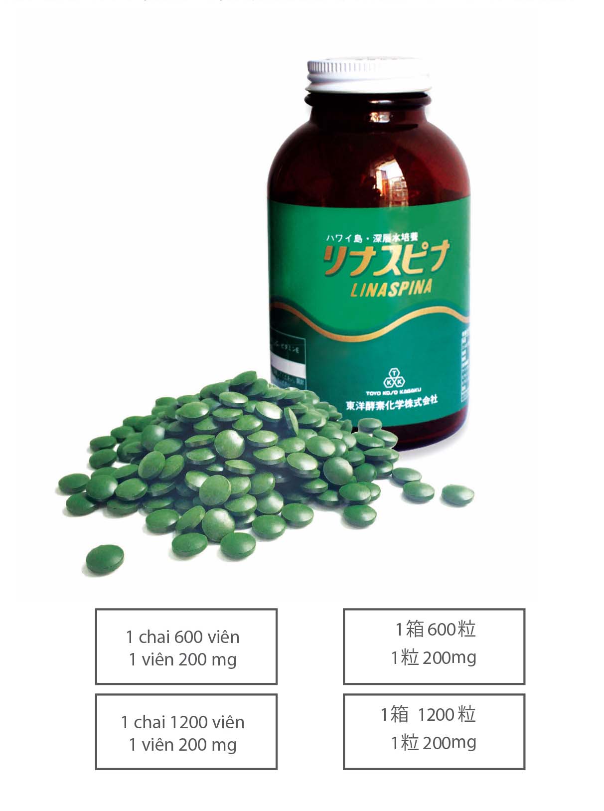 Tảo Lina Spina (Hộp 300 viên) - Thực phẩm chức năng Nhật Bản - Vutranart